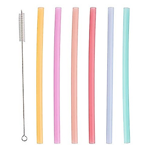 Straws, Silicone Straws Reusable 6pcs Silicone Portable for Home Cofee Shope for Travel Camping