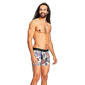 Robert Graham Grafitti Boxer Brief with Pouch-Men's Underwear, Teal