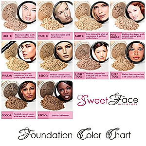 STARTER SET (FAIR 2) Mineral Makeup Kit Bare Skin Sheer Powder Matte Foundation Blush Bronzer Illuminating Veil