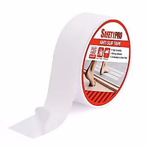 SafetyPro Clear Anti Slip Tape, 2 Inch × 50 Feet Waterproof Grip Tape, Strong Traction Safety Tape for Stairs, Outdoor/Indoor Use (Transparent)