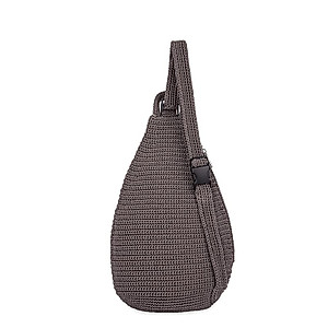 The Sak Geo Sling Backpack in Crochet, Single Sling Shoulder Strap, Mushroom
