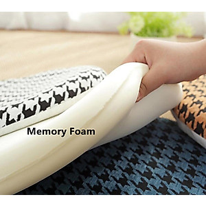 Bar Stool Cushions Round 18 Inch Memory Foam Seat Cushions Thick Non Slip Chair Pad Cover Tatami Kitchen, Cafes, Office Cushion Zipper Washable (18 inch, L)