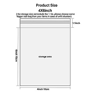 SOMIOCO 100 pcs Clear 4" x 6"(10 x 15cm) Self Seal Cello Cellophane Bags Resealable Poly Bags 2.8 mils for Cookie, Candy, Gift Bakery, Prints, Photos, Cards & Envelopes, Party Decorative