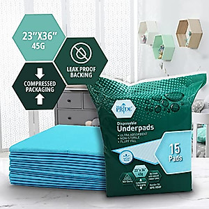 Medpride Disposable Underpads 23'' X 36'' (50-Count) Incontinence Pads, Chux, Bed Covers, Puppy Training | Thick, Super Absorbent Protection for Kids, Adults, Elderly | Liquid, Urine, Accidents