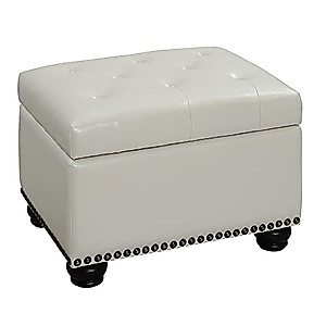 Convenience Concepts Designs4Comfort 5th Avenue Storage Ottoman, Ivory