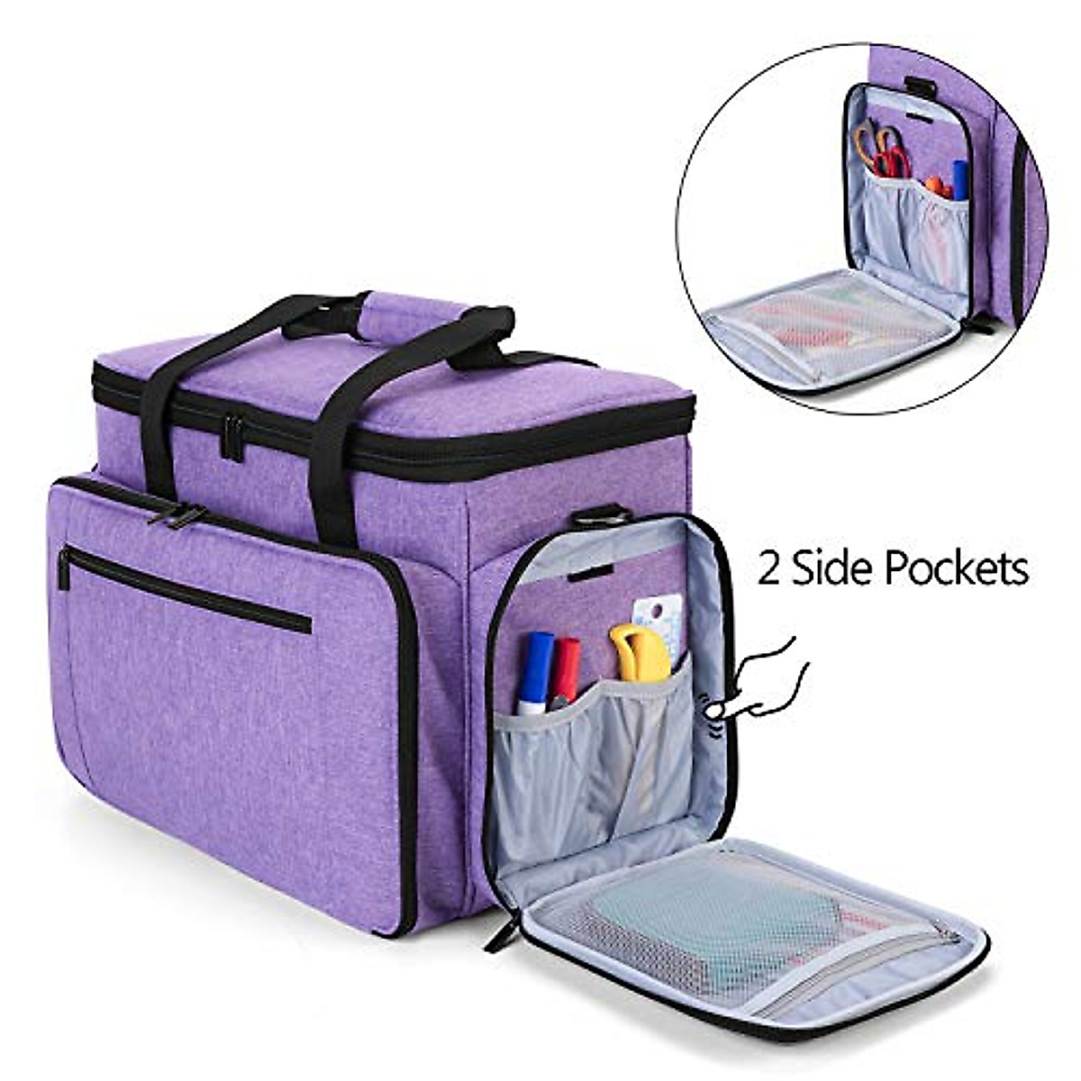 Luxja Sewing Machine Carrying Bag with Sewing Accessories Organizer, Purple