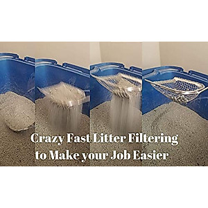 Sand Dipper Square Cat Scoop - Stainless Steel Long Adjustable Handle Cat Litter Scoop, 29" to 41" Reach (Mid-Adjustable)