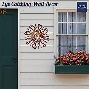 Riverside Designs Wacky Sun Metal Wall Art Outdoor Decor - 12 Inches Rust Proof Wall Sculpture - Ideal for Garden, Home, Farmhouse, Patio and Bedroom - Made in USA (12", Copper)