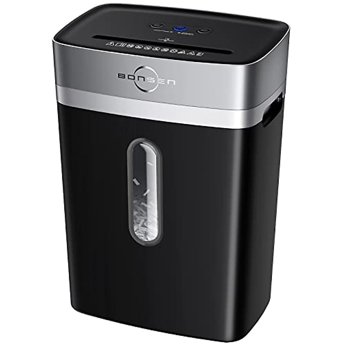 BONSEN 12-Sheet Crosscut Paper Shredder for Home Office, 52dB, P-4, Large 6-Gal Bin, 10-Min Non-Stop Running, Credit Card/Staple Shredder for Home