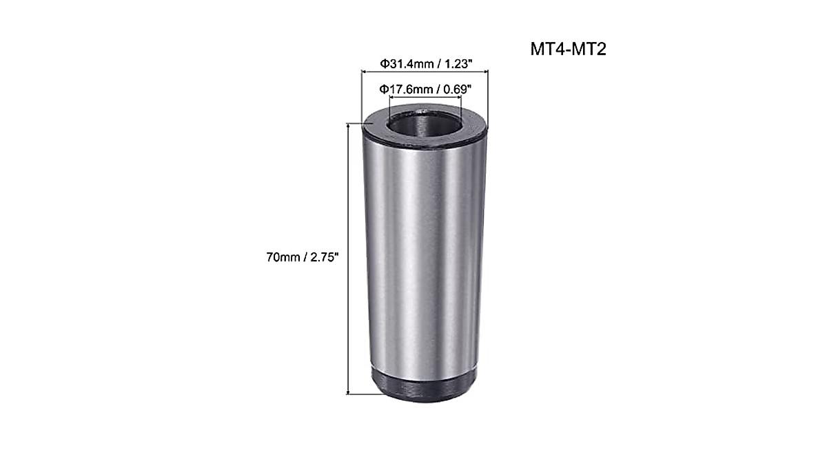 uxcell MT4 to MT2 Morse Taper Adapter for Lathe & Milling