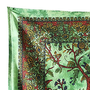 Popular Handicrafts Tapestry Tree of Life Hippie Tie dye Psychedelic Wall Hanging - Indian Maditation Gypsy Bohemian Hippy Dorm Room Decor Poster Green 30 x 40 Inch