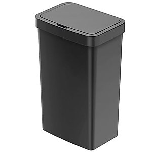 SPABOY 13.2 Gallon Trash Can, Plastic Motion Sensor Kitchen Trash Can, Black, KYH-003