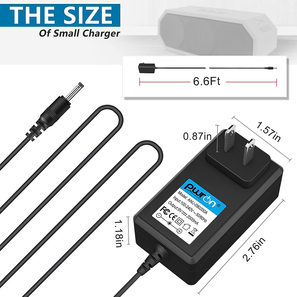 PwrON Ac Dc Adapter Charger Compatible with Altec Lansing iMW455 The Jacket Bluetooth Wireless BT Speaker Power Supply