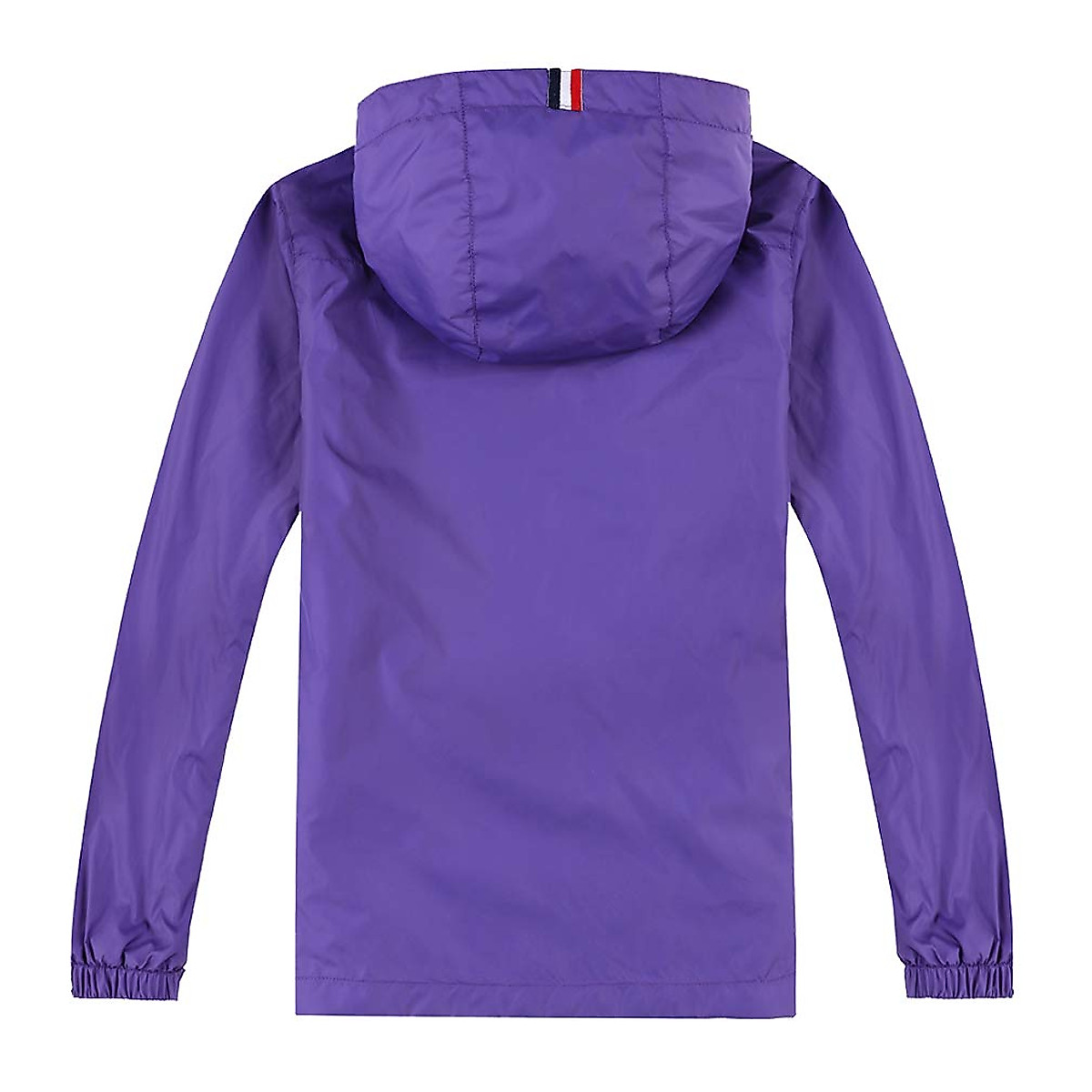 Jingle Bongala Boys Girls Lightweight Breathable Raincoat Waterproof Hooded Rain Jacket Windbreaker Easy to Fold-Purple-140