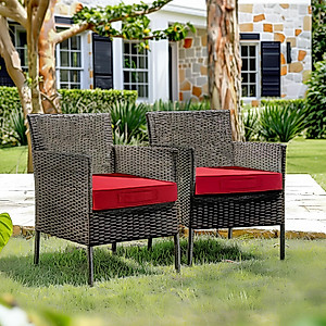 mudilun 16x16x3inch Outdoor Chair Cushions Double Piping with Carrying Handle Patio Furniture Cushions Outdoor with Zipper Waterproof Seat Cushions Set of 2 Durable Garden Sofa Couch Chair Pads