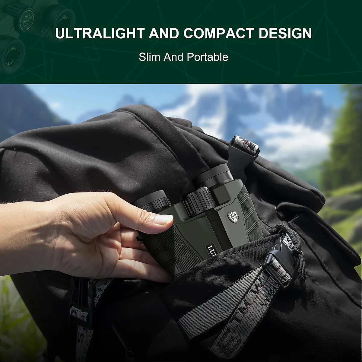 12x30 Compact HD Binoculars for Adults and Kids High Powered - Large View Binoculars with Clear Low Light Vision - Super Bright Lightweight & Waterproof Binocular for Bird Watching Travel Hunting