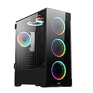 Bgears b-Voguish-RGB Gaming PC ATX case, Include: 6 x 120mm ARGB Fans, 1 x 10 Fans Controller, 1 x Remote Controller, USB3.0, Support up to EATX Motherboard, Support Graphic Card up to 380mm Long