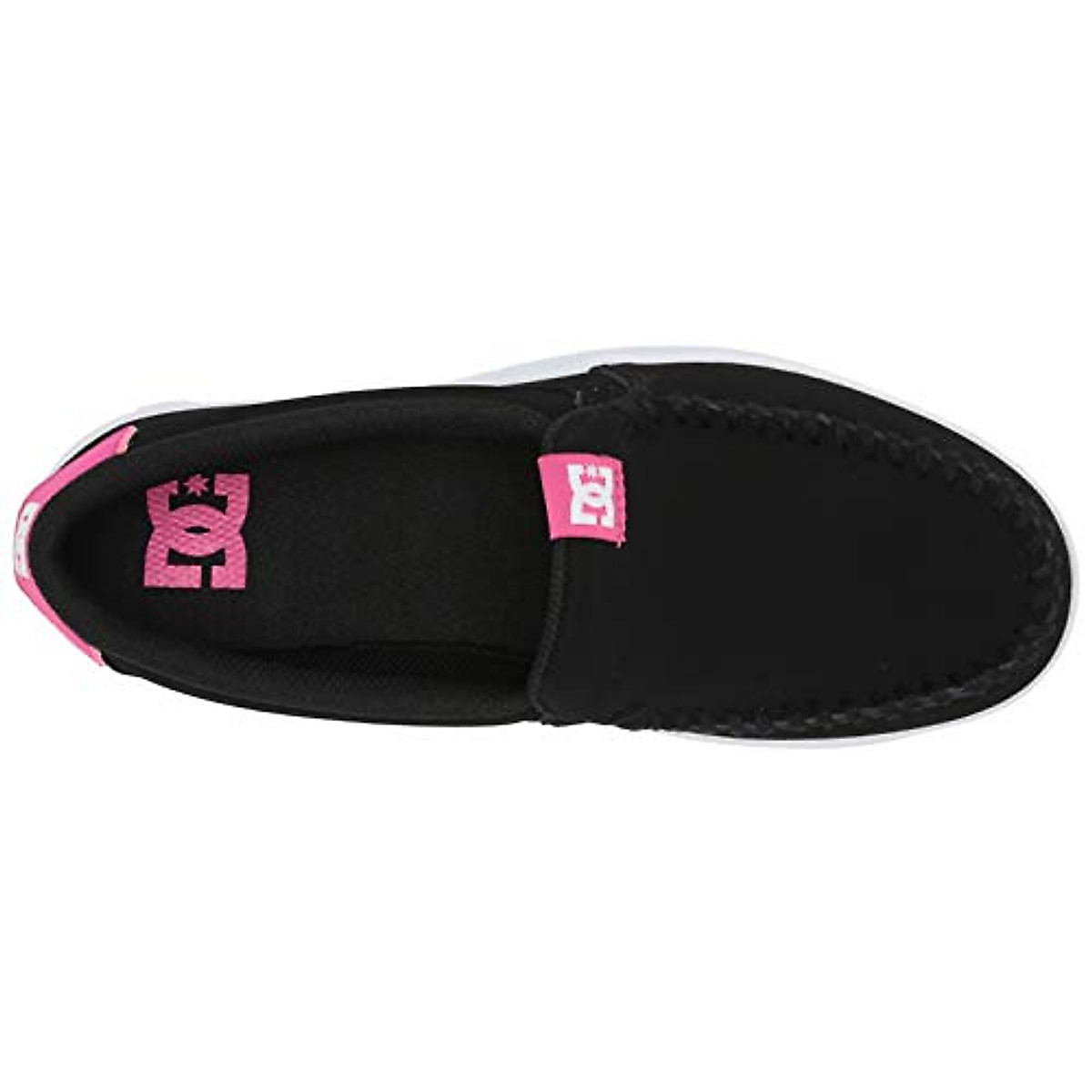 DC Women's Villain 2 Slip On Casual Slipper Skate Shoe, Black/Crazy Pink, 8.5