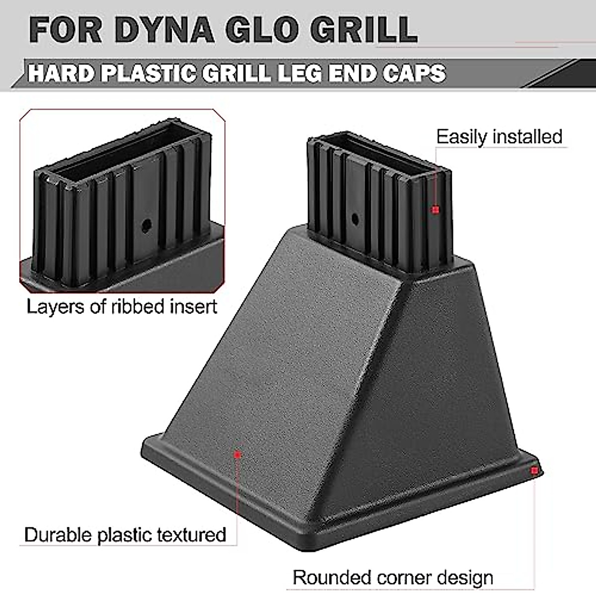 70-01-261 Leg End Cap Replacement for Dyna Glo Grill Replacement Parts DGF510SBP DGB515SDP-D Grill Feet DGF510PBP-D Grill Stand Holder Legs Protector Plastic Grill Legs Cover Grill Protector 2Pcs Kits