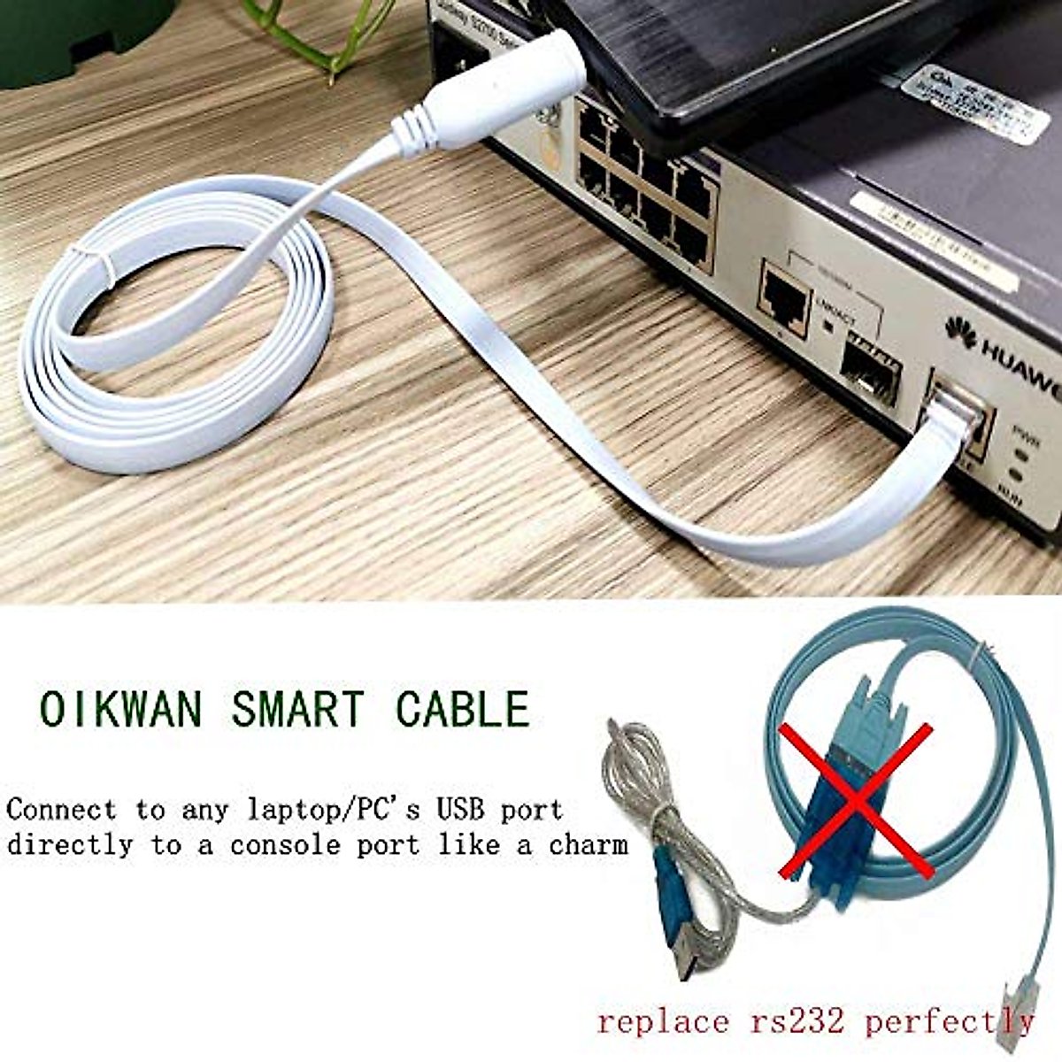 OIKWAN Console Cable,USB Console Cable, USB to RJ45 Console Cable with FTDI chip Compatible with Cisco, Huawei,HP,Arista,Opengear,Aruba，Juniper Routers/Switches for Laptops in Windows, Mac, Linux