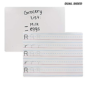 9" X 12" Double Sided Dry Erase Lap Boards Learning Writing Practice Whiteboard for Student and Classroom Use, Math Board, Picture Drawing and Games Boards (Pack of 2) by - Emraw