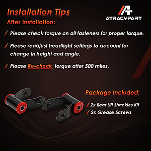 1-1.5 Inch Suspension Rear Lift Leaf Shackle Kit 2Pcs Compatible with 1988-2018 Chevy Silverado 1500 & GMC Sierra 1500 2wd 4wd Truck, Replaces# 710515