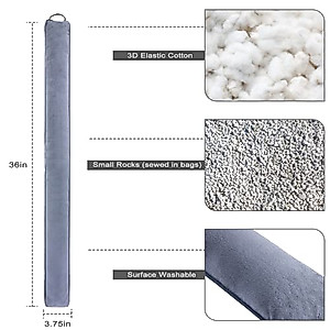My OLi Under Door Draft Stopper Decorative Wind Stopper 36 inch for Door & Window Noise Blocker Gap Stoppers Window Sealer - Light Gray