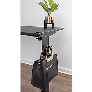 Stand Up Desk Store Clamp-On Under Desk Headphone Hook, Backpack Hook, and Purse Hook for Desk - Black