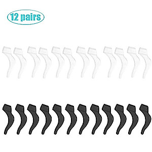 HKIDEE Eyeglass Ear Grip, Anti - Slip Comfortable Silicone Elastic Eyeglasses Retainers For Sunglasses Reading Glasses Eyewear, Sport Eyeglass Strap, 12 Pairs