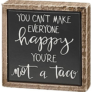 Primitives by Kathy Not A Taco Box Sign Mini,Black