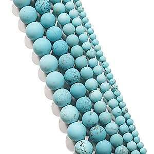 YU 1strand 4/6/8/10/12mm Polished Blue Turquoises Stone Round Loose Spacer Beads for Bracelet Jewelry Makings Supplies T314 (Color : Turquoises, Item Diameter : 6mm)