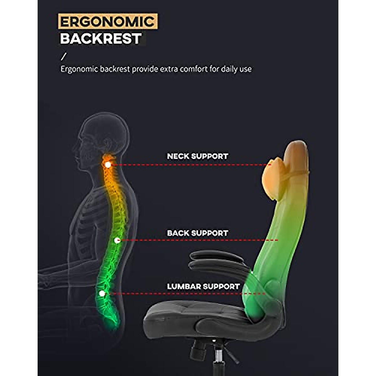 PC Gaming Chair Ergonomic Office Chair Computer Desk Chair with Armrests Headrest and Lumbar Support High Back PU Leather Executive Racing Chair for Home (Grey)