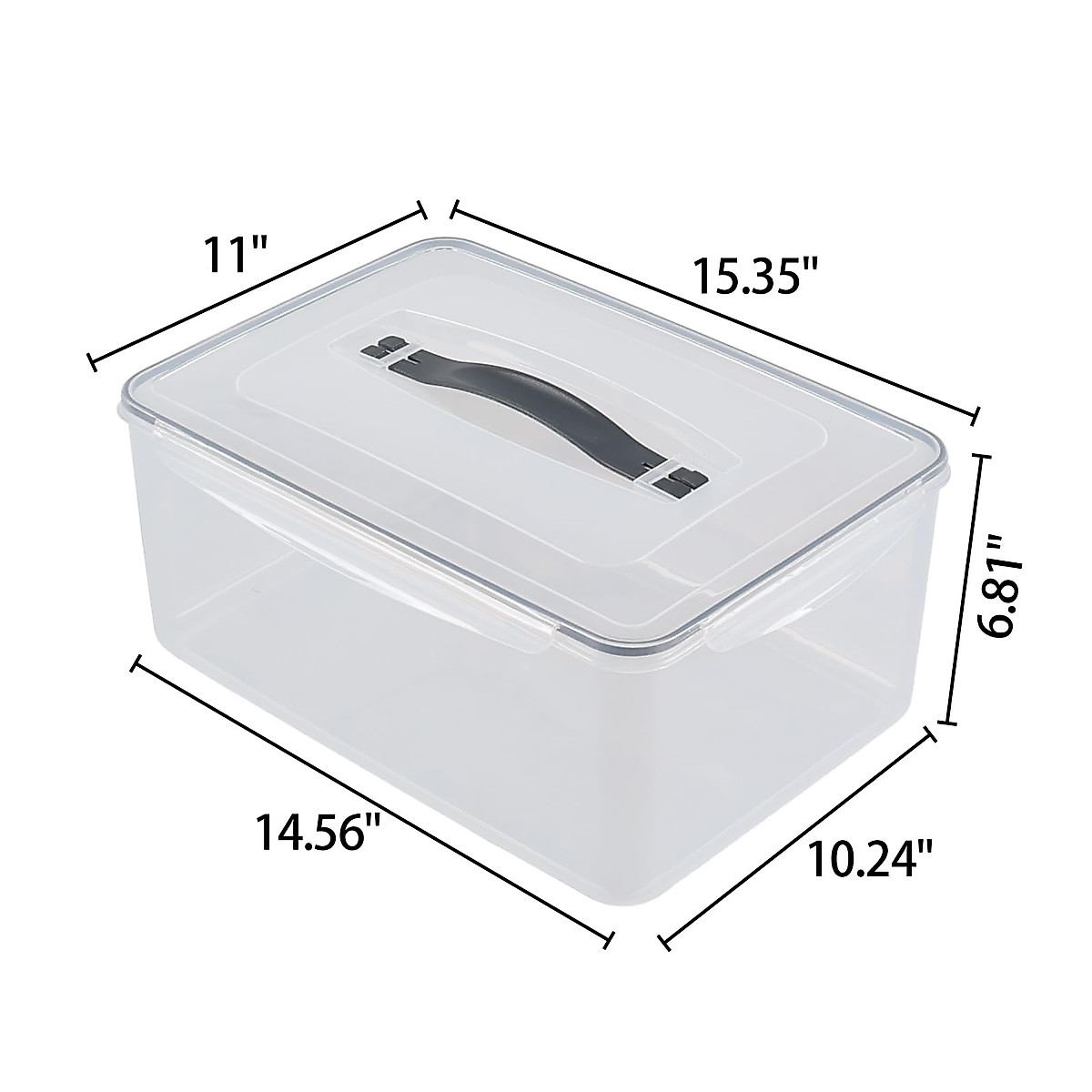 Sadstory 16 Quart Airtight Plastic Gasket Boxes with Handles, Food Storage Bin with Sealing Lid for Bread, 6 Packs
