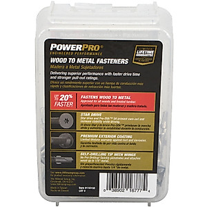 Power Pro Premium Self-Drilling Metal Screws, Epoxy Coated Steel, Wafer Head Wood to Metal Winged Point Screws, Silver, #10 x 1-7/16 inches, Box of 68 Screws