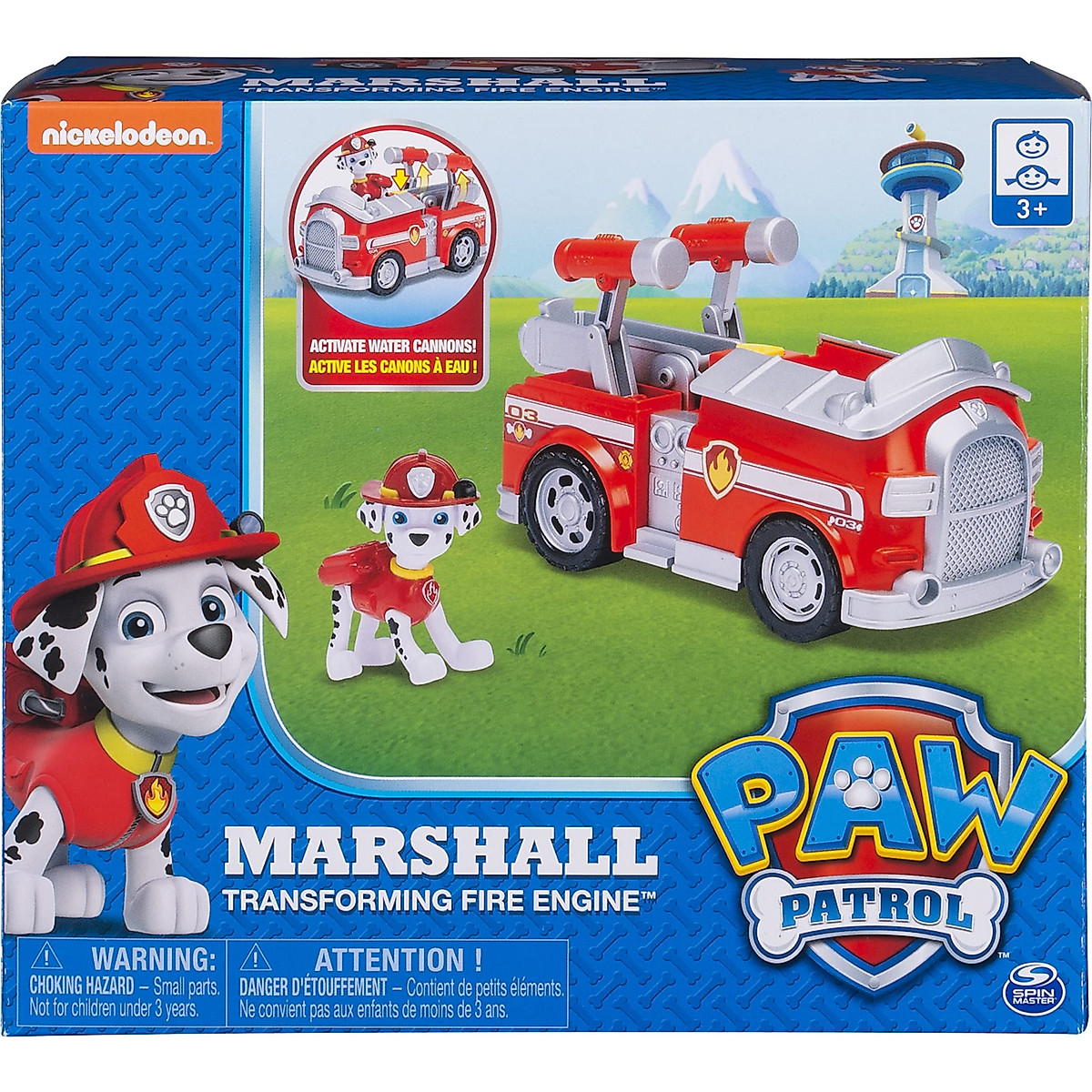Paw Patrol Marshall's Transforming Fire Truck with Pop-Out Water Cannons, for Ages 3 and Up