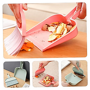 Amosfun 2 Set Mini Dustpan Mini Cleaning Brush Mini Cleaning Broom Small Hand Broom Hand Broom and Tiny Cleanning Whisk Broom Desk Cleaner Portapotty Mini Desktop Tiny Cleaning Broom Pp