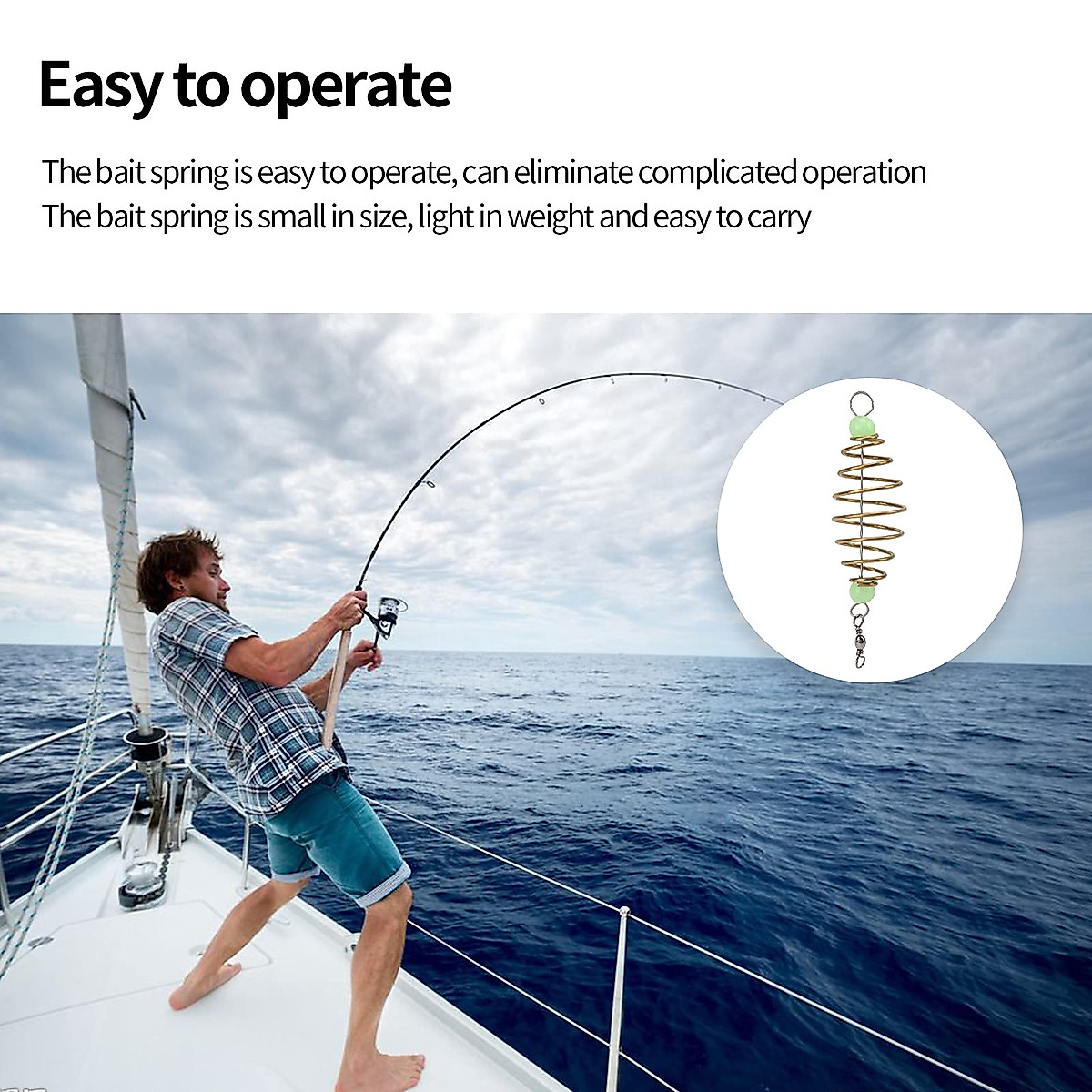 Dilwe Spring Bait Cage, Olive Shape Spring Fishing Tackle Bait Copper Alloy Coil Inline Feeder Lures Cage