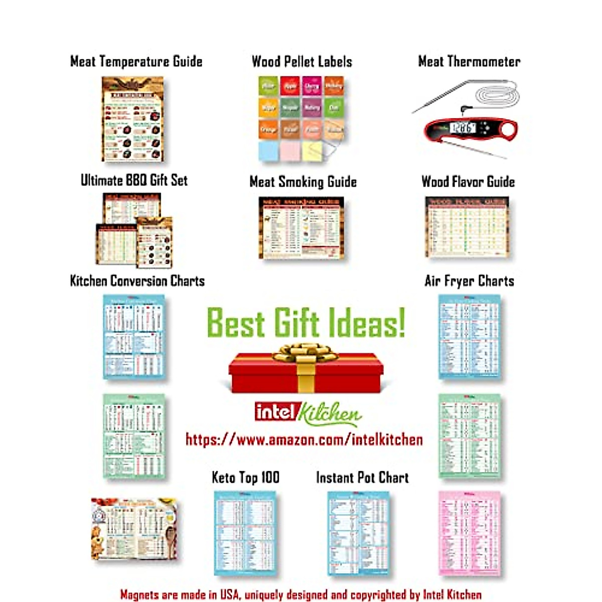 Must-Have Best Meat Smoking Guide: This Magnet has 35 Meats Smoking Time & Target Temperature Compatible with Traeger and Other BBQ Wood Pellet Smokers Accessories Gift for Men Dad Husband - 30 mil