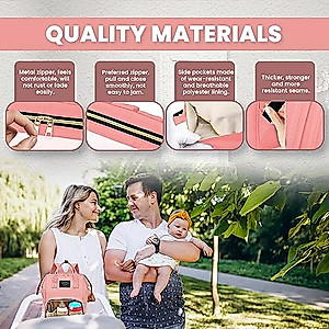 CRAWL Diaper Backpack, Bag, Waterproof Backpack, Baby Girl, Baby Boy, Back Pack, Newborn, Red, Blue, Pink, Multicolored, Backpack (Pink)