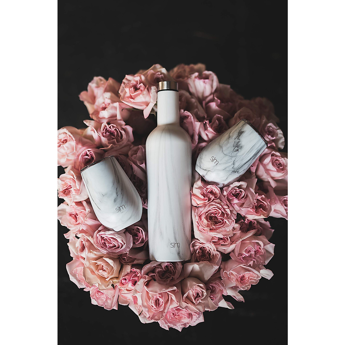 Simple Modern Wine Tumbler & Bottle Bundle | Two 12oz Insulated Wine Tumbler and One 25oz Bottle | Gifts for Women Men Her Him | Spirit Collection | Rose Gold