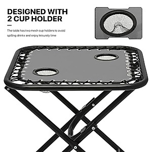 MoNiBloom Indoor/Outdoor Zero Gravity Chairs 3-Piece, Adjustable Folding Reclining Chairs with Folding Table, Pillow and Tray, Pool Patio Lawn Beach Vacation Lounger, 330lbs Capacity, Grey