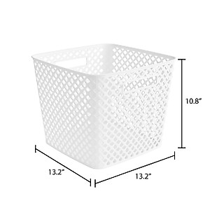 Generic SA Packing 2 Pack Mainstays White 13"" Cube Decorative Storage Basket