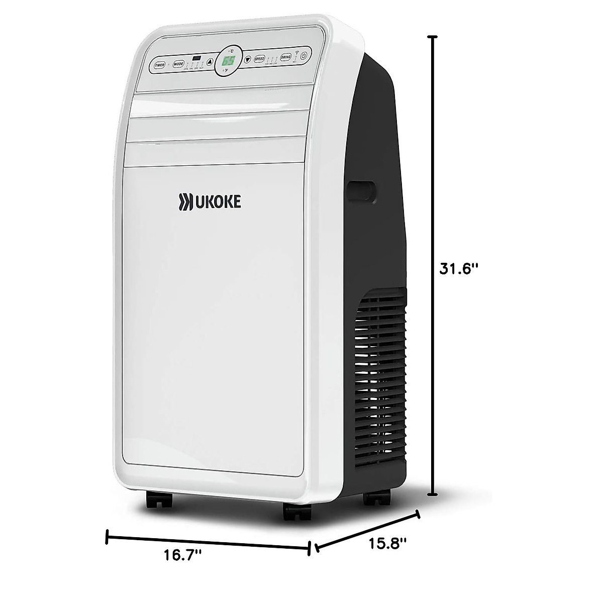 Ukoke USPC01W Smart WiFi Portable Air Conditioner, Works with Alexa & Mobile App Control, 12000BTU, 4 in 1 AC Unit with Cool, Heat, Dehumidifier & Fan, up to 400 Sq. ft, White