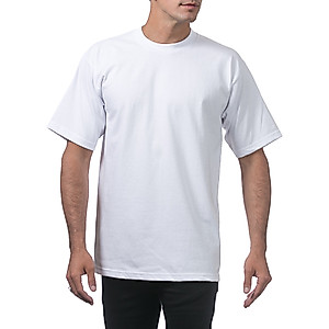 Pro Club Men's Heavyweight Cotton Short Sleeve Crew Neck T-Shirt, White, 3X-Large