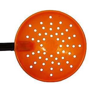 Yirepny Ice Scooper Skimmer, Extra-Large for Scooping Out Ice While Ice Fishing, Lightweight Ice Fishing Ladle Big Holes Aluminum Alloy ABS Wear-Resistant Ice Fishing Strainer for Angling Silver Red