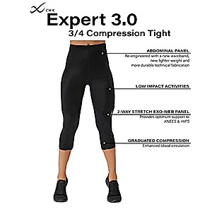 CW-X Women's Expert 3.0 Joint Support Compression Capri Tight, Black, Small