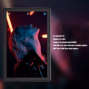 TOPINCN HD Tablet, Tablet PC 4G Network Support 6GB RAM 256GB ROM Octa Core Processor 5G WiFi 100-240V for Reading for Android 11 (US Plug)