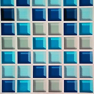 Yifely Royal Blue Mosaic Kitchen Cupboard Decor Paper Self-Adhesive Shelf Liner Countertop Sticker 17.7 Inch by 9.8 Feet