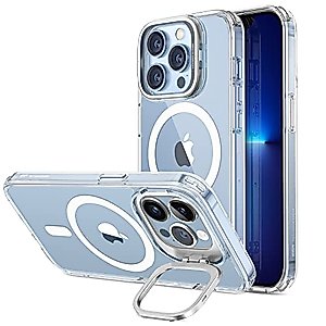 ESR for iPhone 13 Pro Max Case, Compatible with MagSafe, Built-in Camera Ring Stand, Military-Grade Protection, Magnetic Phone Case for iPhone 13 Pro Max, Classic Kickstand Case (HaloLock), Clear