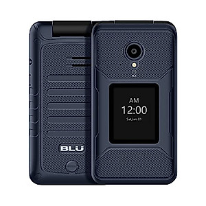 BLU Tank Flip |Unlocked | 4G LTE Flip Phone|2022 | 2.8” + 1.8” Display | Blue
